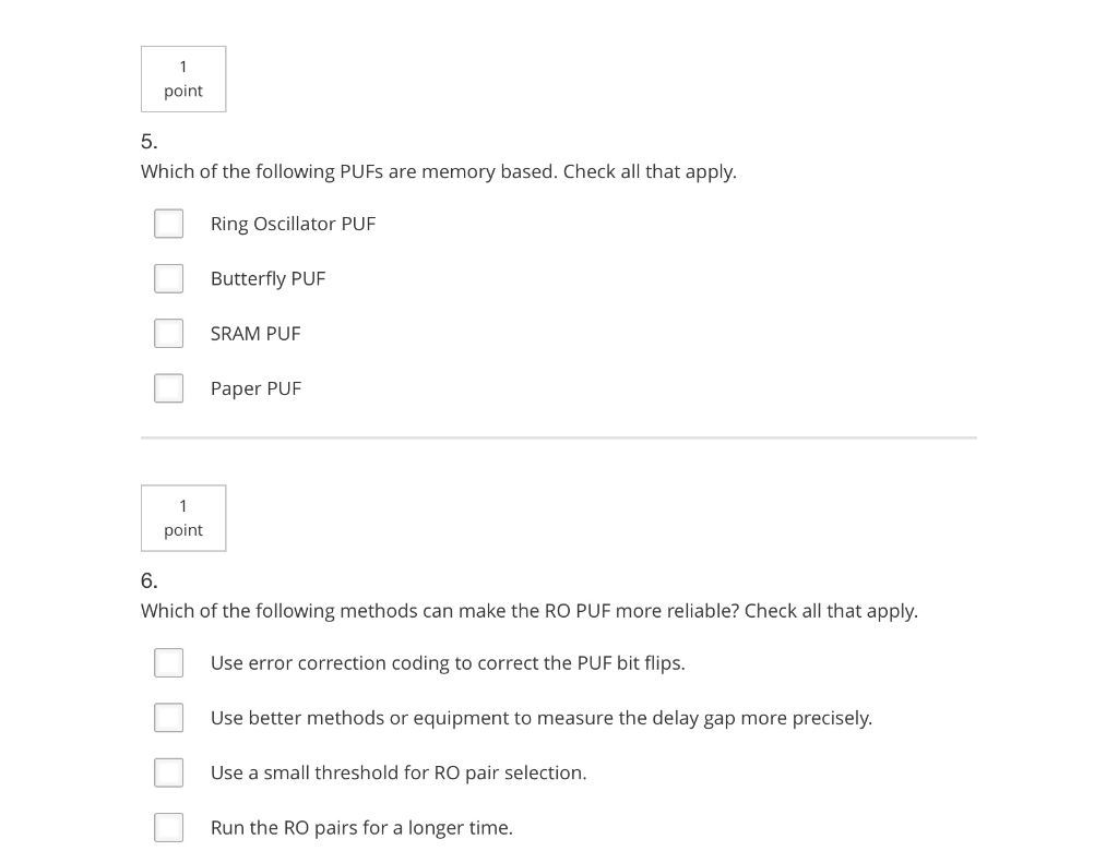 (Solved) : Point 5 Following Pufs Memory Based Check Apply Ring ...