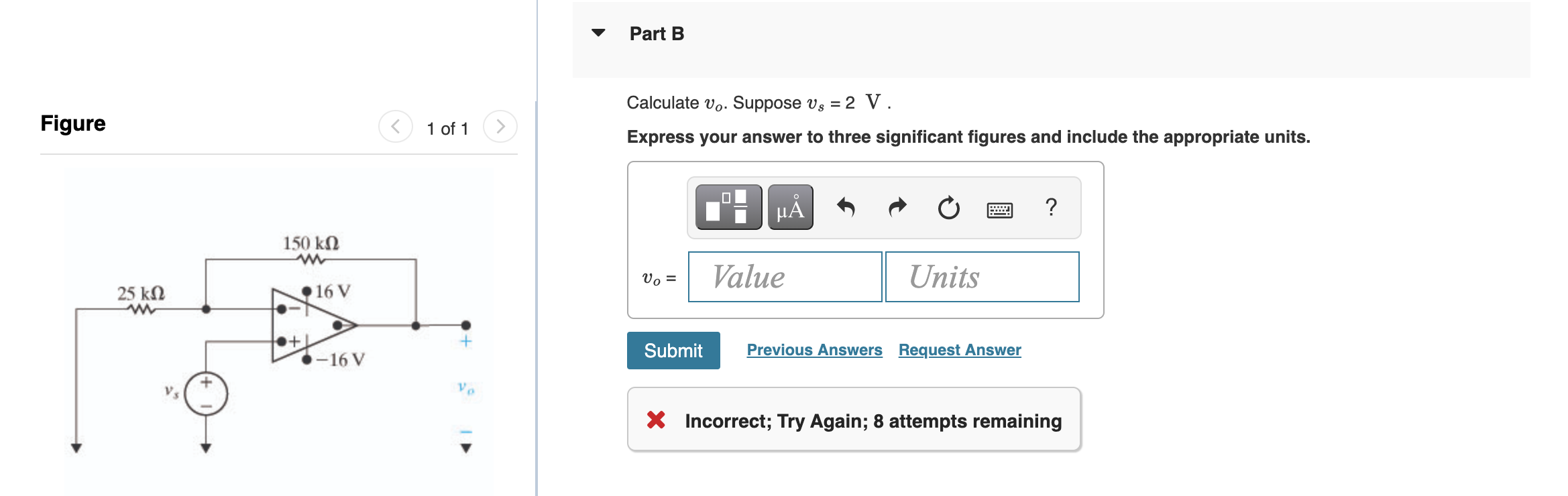 Solved The resistor Rf in the circuit in the figure is | Chegg.com