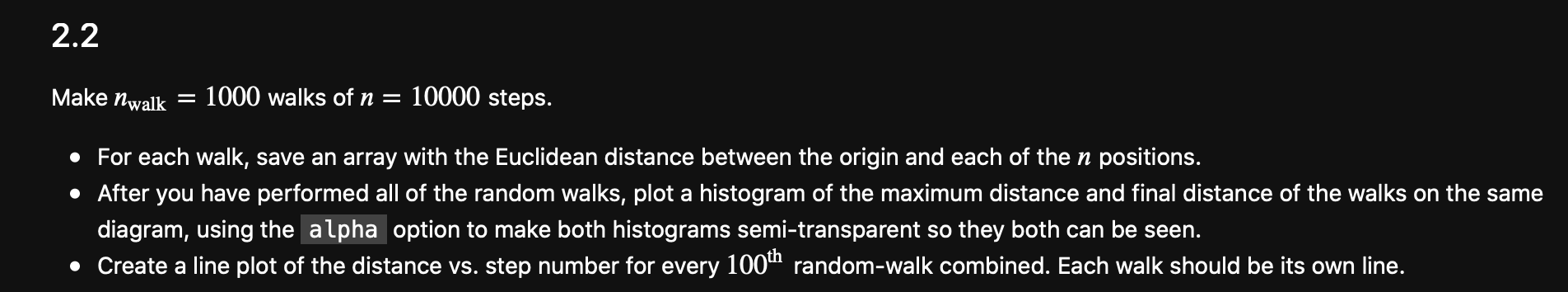 2. Random walk In this problem you will program a | Chegg.com