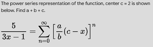 Solved The power series representation of the function, | Chegg.com