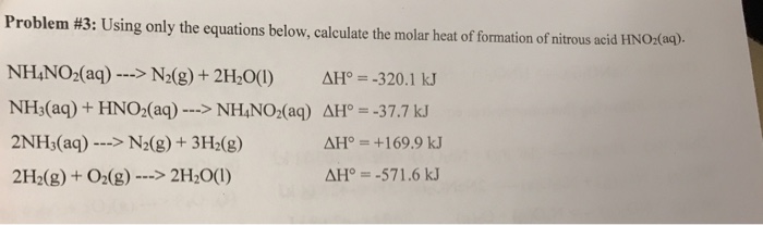 Solved Using only the equations below, calculate the molar | Chegg.com