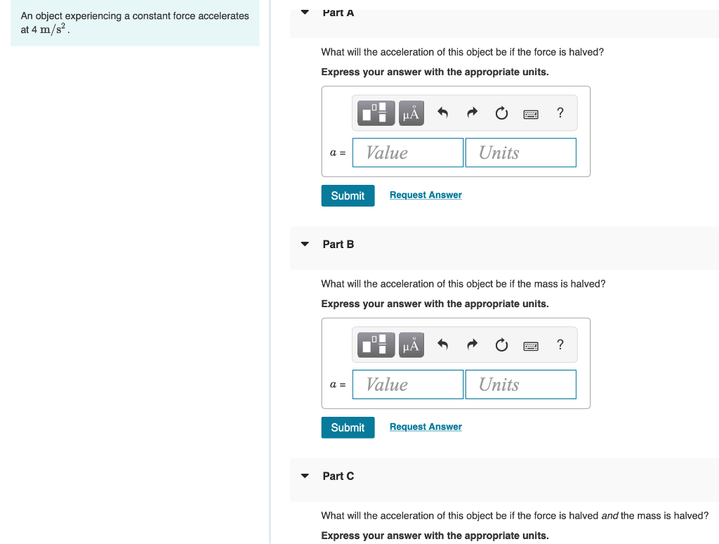 Solved Part A An Object Experiencing A Constant Force