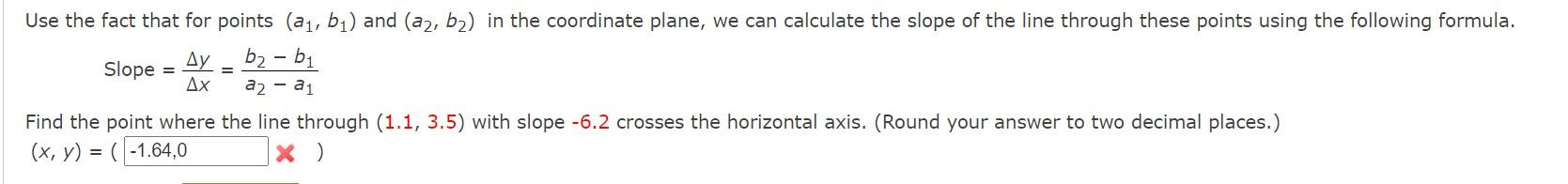 Solved Ay = Use the fact that for points (a1, b1) and (a2, | Chegg.com