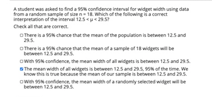 Solved A student was asked to find a 95% confidence interval | Chegg.com