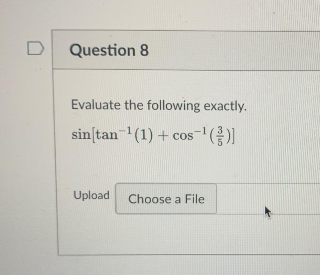 Solved Evaluate the following exactly. | Chegg.com