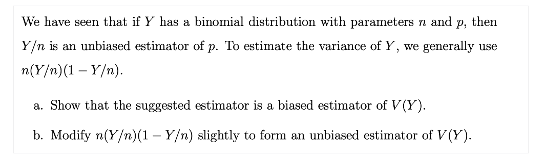 We have seen that if Y has a binomial distribution | Chegg.com