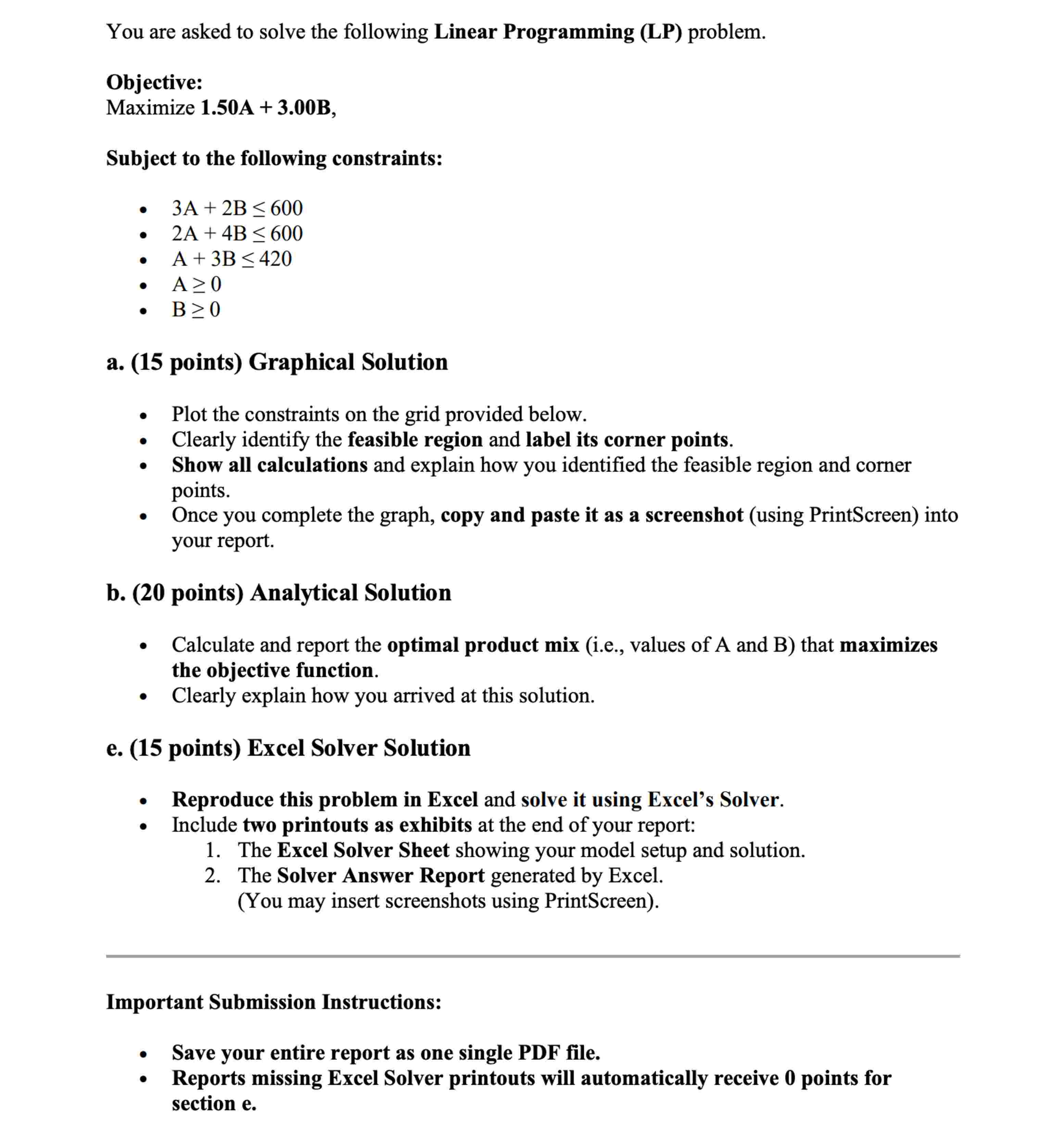 Solved You are asked to solve the following Linear | Chegg.com
