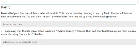 Solved Part 5 Move all of your functions into an external | Chegg.com