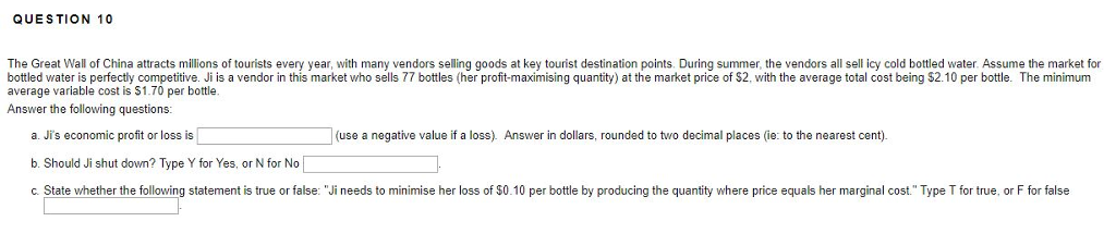 Solved QUESTION 10 The Great Wall of China attracts millions | Chegg.com