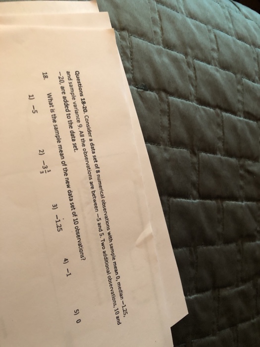 Solved Questions 18-20. Consider a data set of 8 numerical | Chegg.com