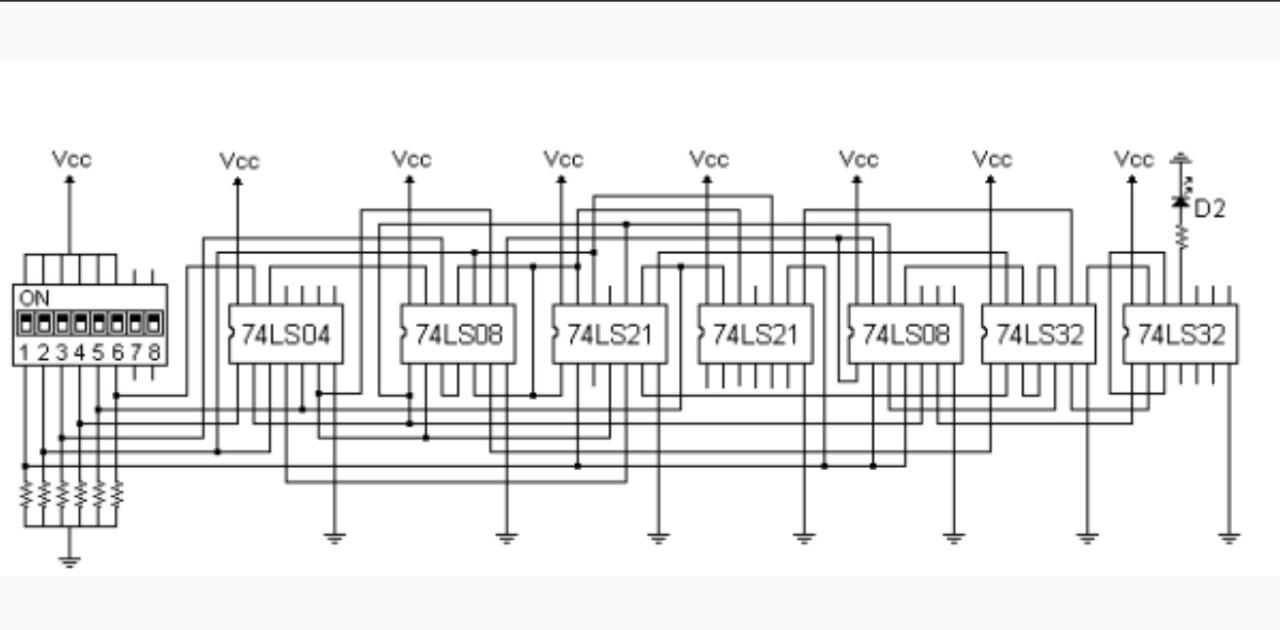 Solved Voc Voc Voc Vec Vcc Vcc Voc Voc D2 ION 74LS04 74LS08 | Chegg.com