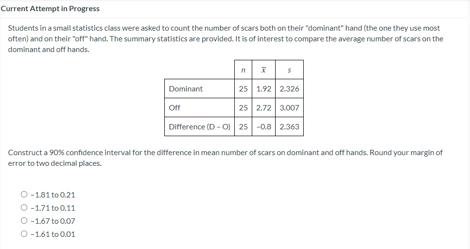 Solved Students in a small statistics class were asked to | Chegg.com