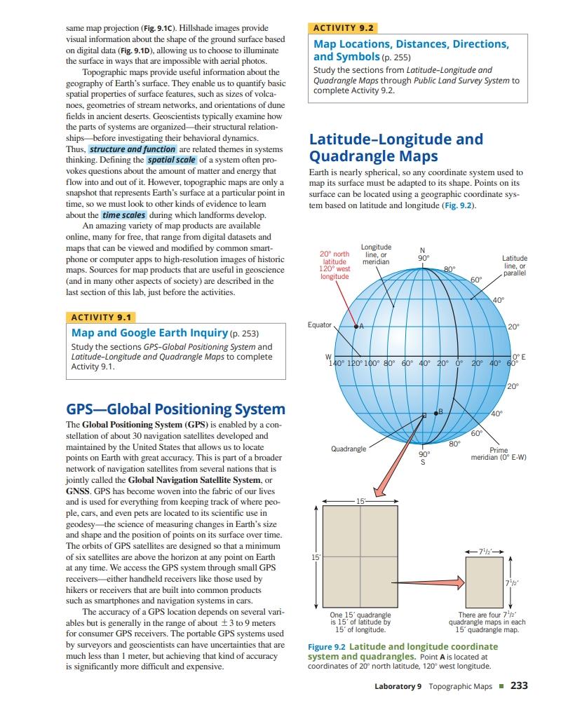 Solved What are the latitude–longitude coordinates of point | Chegg.com