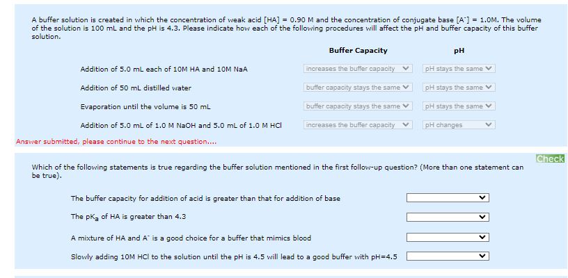 Solved A buffer solution is created in which the | Chegg.com
