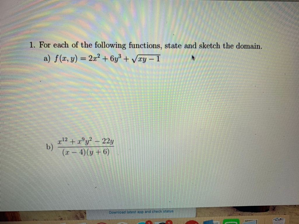 Solved 1. For each of the following functions, state and | Chegg.com
