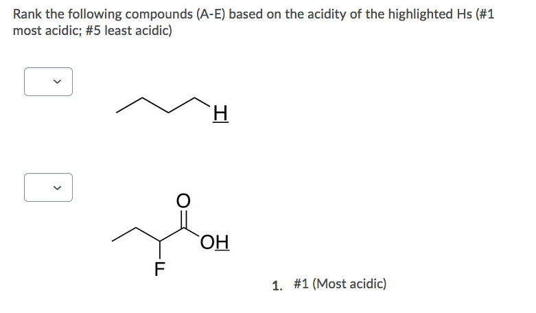 Solved Rank the following compounds (A-E) based on the | Chegg.com