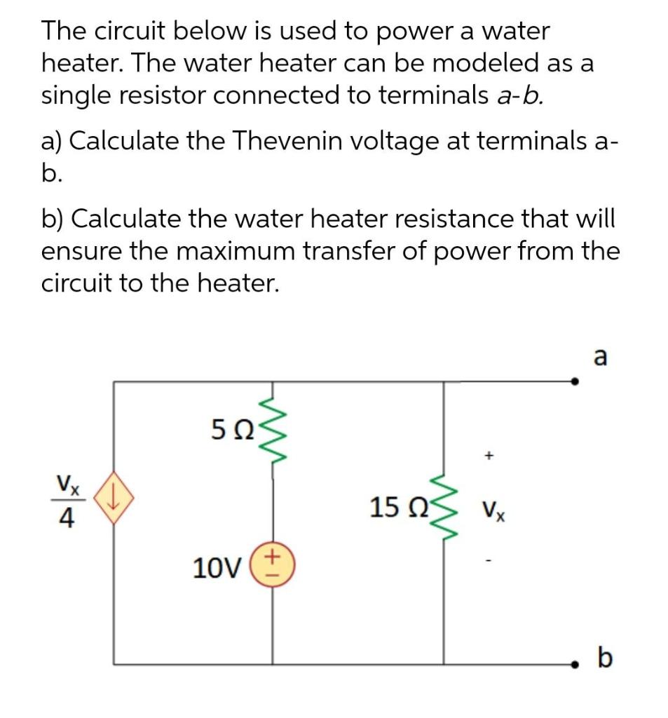 Solved The circuit below is used to power a water heater. | Chegg.com