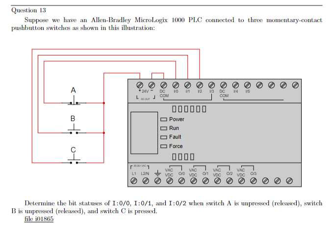 Solved Suppose we have an Allen-Bradley MicroLogix 1000 PLC | Chegg.com