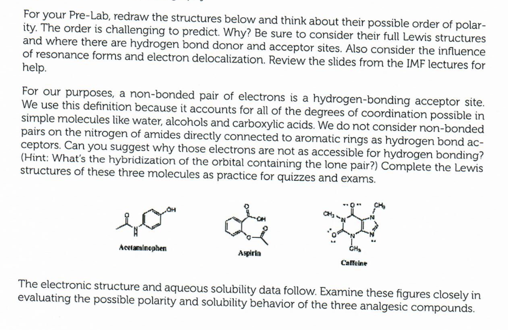 Solved For your Pre-Lab, redraw the structures below and | Chegg.com