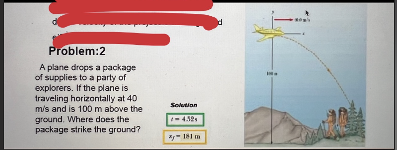 Solved A plane drops a package of supplies to a party of | Chegg.com