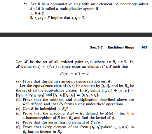 5 Let R Be A Commutative Ring With Unit Element A