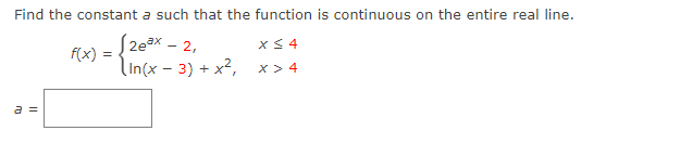 Solved Find the constant a such that the function is | Chegg.com