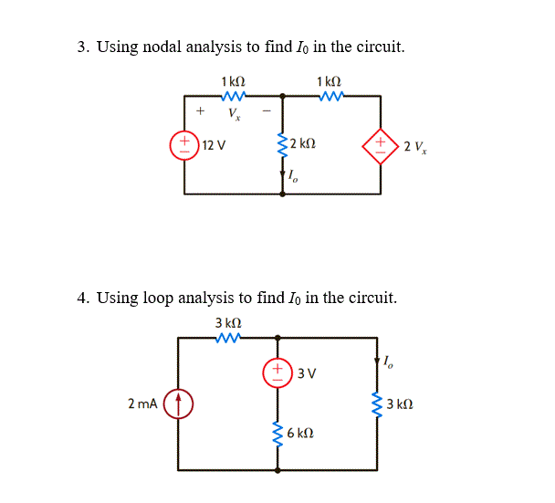 Solved 3. Using nodal analysis to find Io in the circuit. 1 | Chegg.com