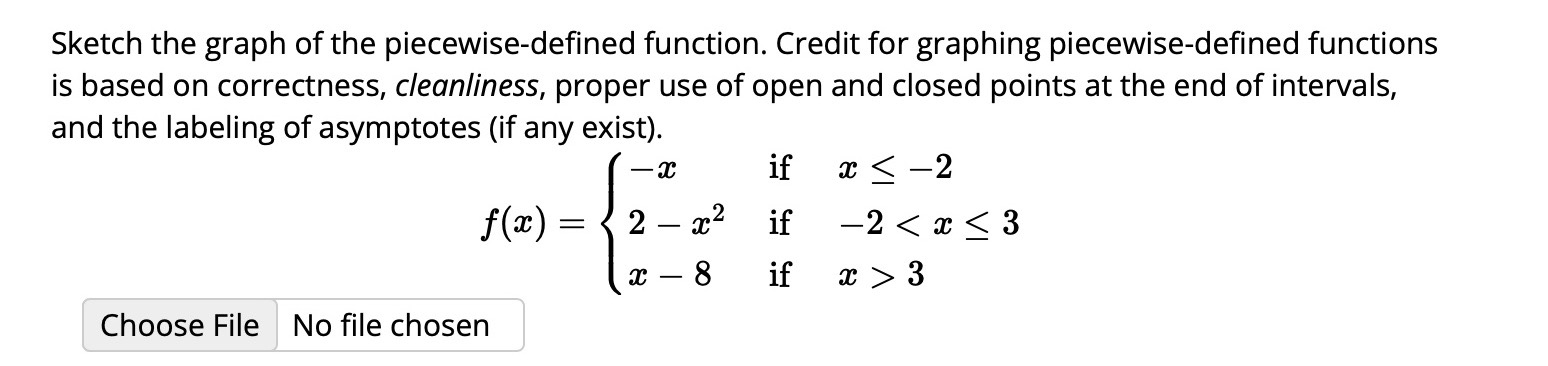 Solved Sketch The Graph Of The Piecewise Defined Function