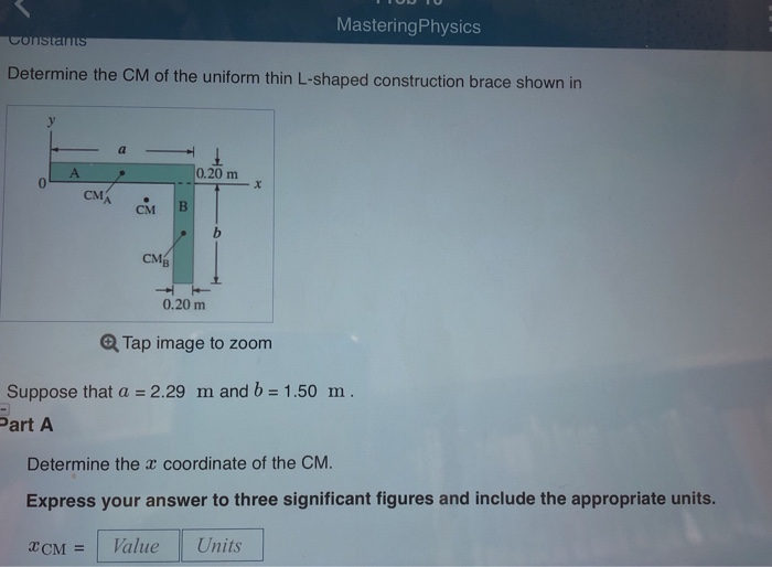 Solved Part B Determine the y coordinate of the CM. | Chegg.com