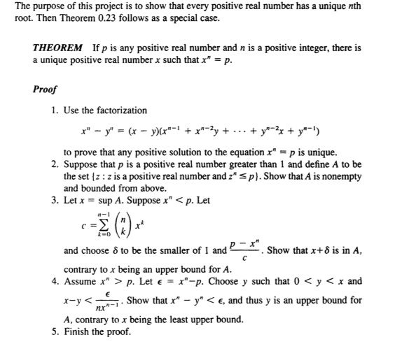 Solved The purpose of this project is to show that every | Chegg.com