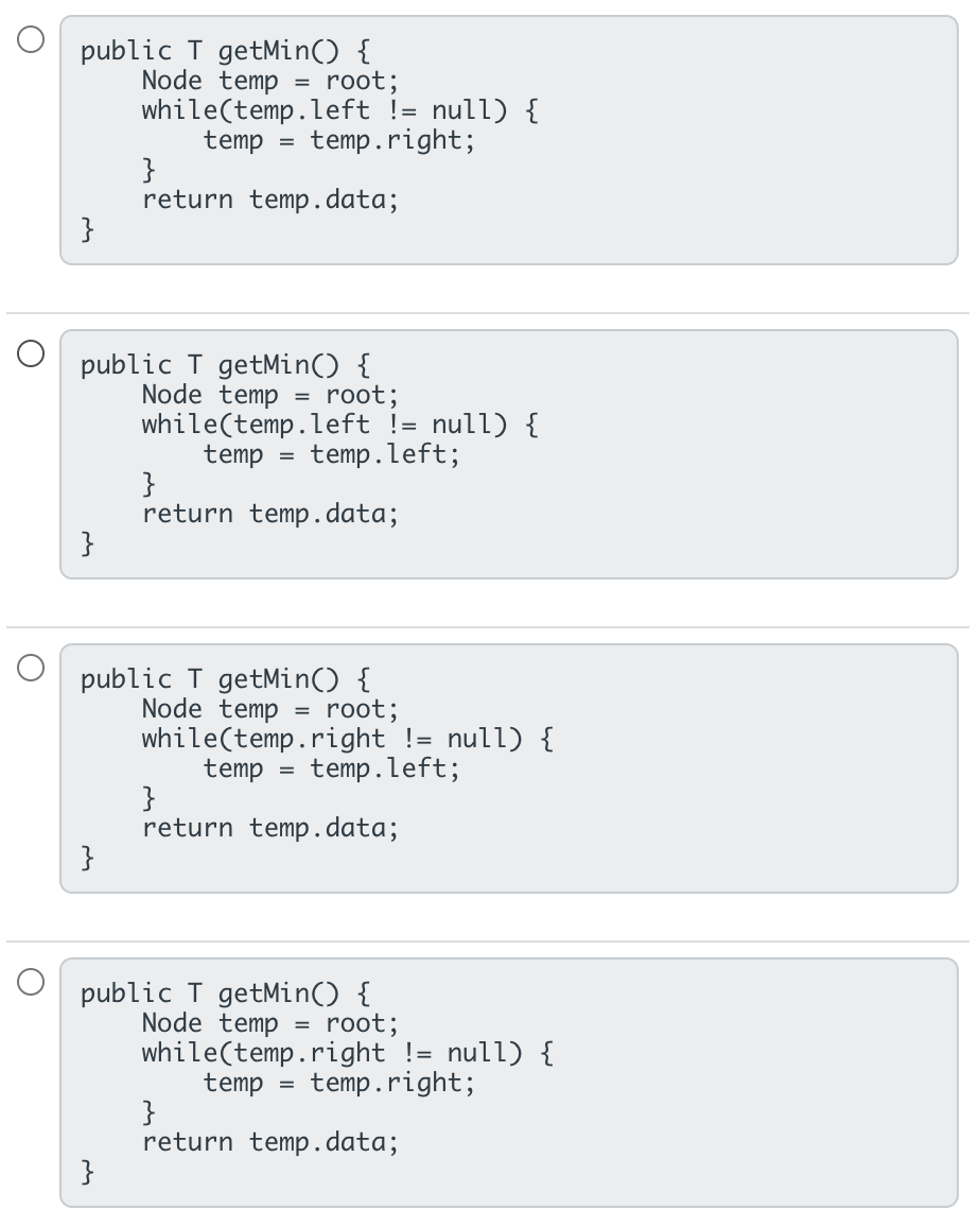 Solved [Will Upvote] Java Multiple Choice Just write the | Chegg.com