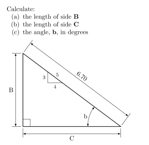 Solved Calculate: (a) the length of side B (b) the length of | Chegg.com