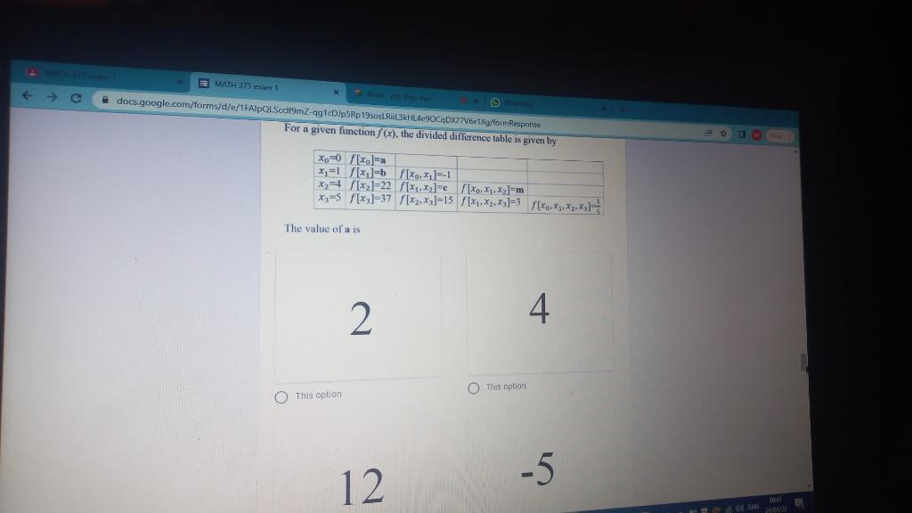 Solved E MATH 3751 С | Chegg.com