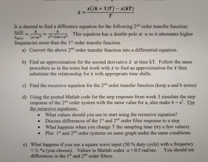 Problem 4) Recursive Difference Equations - TIR | Chegg.com