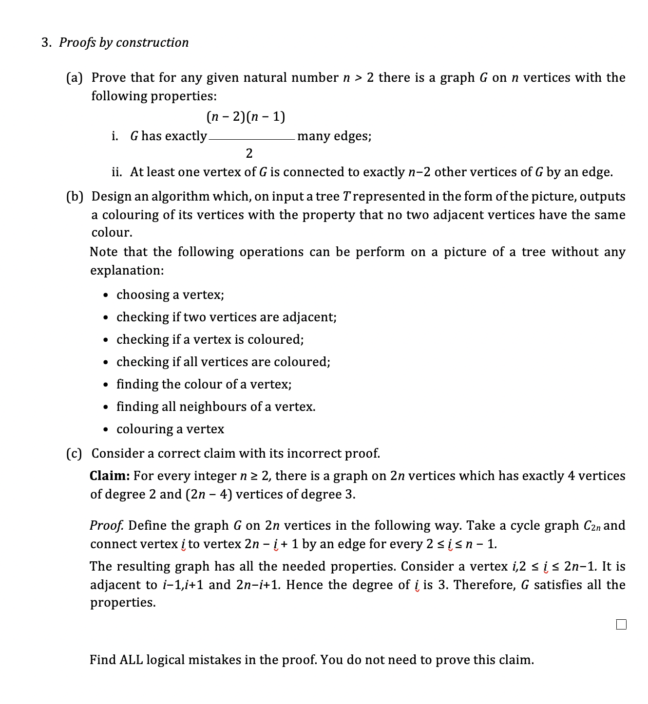 Solved 3. Proofs by construction (a) Prove that for any | Chegg.com