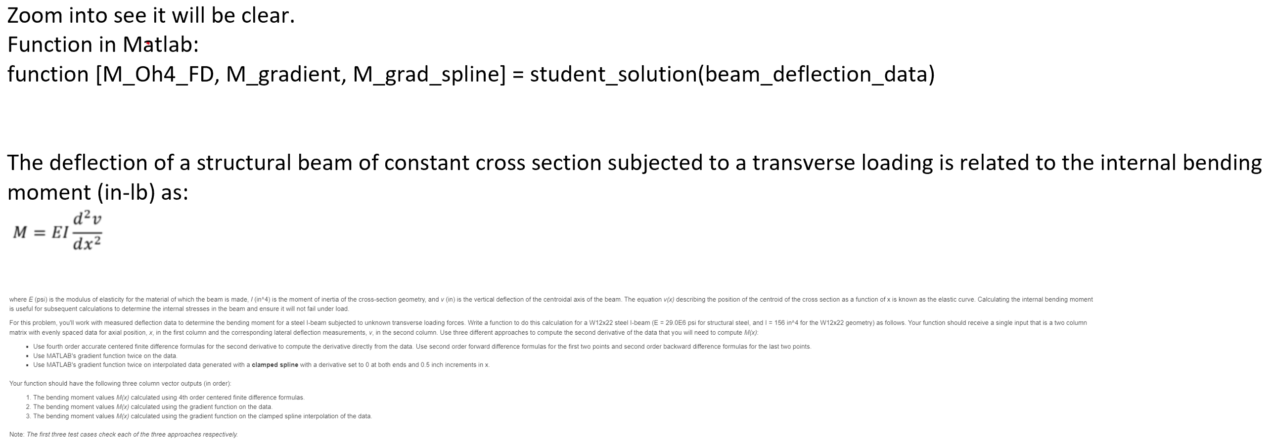Zoom into see it will be clear. Function in Matlab: | Chegg.com