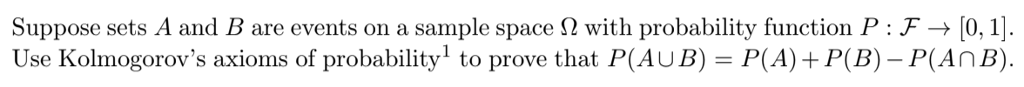 Solved Suppose sets A and B are events on a sample space Ω | Chegg.com
