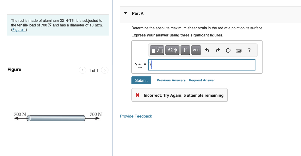 Solved The rod is made of aluminum 2014-T6. It is subjected | Chegg.com