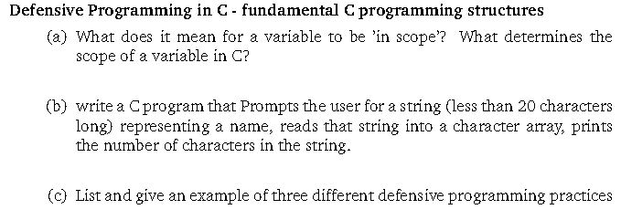 Solved Defensive Programming in C fundamental C programming | Chegg.com
