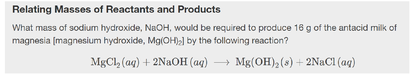 Solved Relating Masses of Reactants and Products What mass | Chegg.com