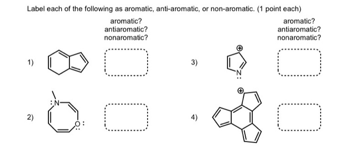 Solved Label each of the following as aromatic, | Chegg.com