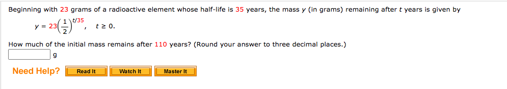 Solved Beginning with 23 grams of a radioactive element | Chegg.com