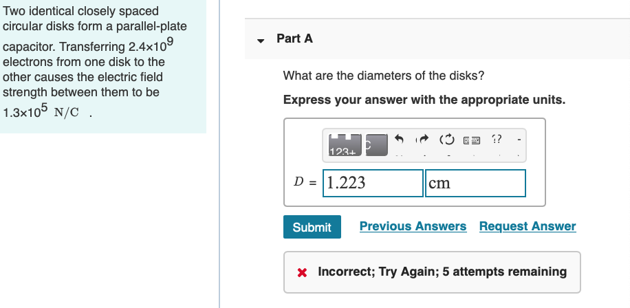 Solved Part A Two identical closely spaced circular disks | Chegg.com