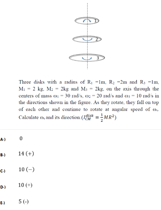 Solved 3 Three disks with a radius of R1 =lm, R2 =2m and R3 | Chegg.com