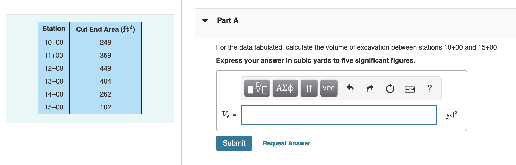 Solved For the data tabulated, calculate the volume of | Chegg.com