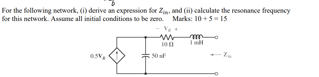 Solved or the following network, (i) derive an expression | Chegg.com