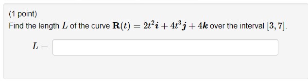(1 point) Find the length L of the curve | Chegg.com