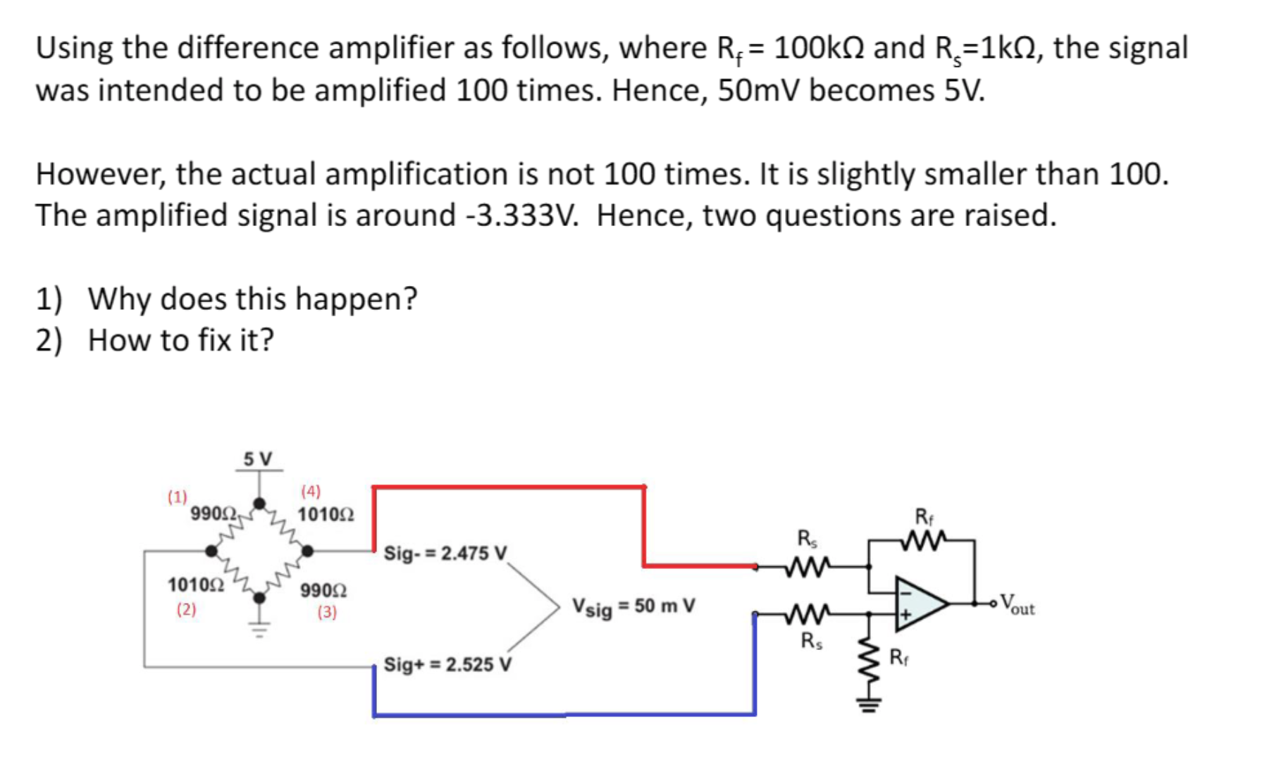 Solved Using the difference amplifier as follows, where | Chegg.com
