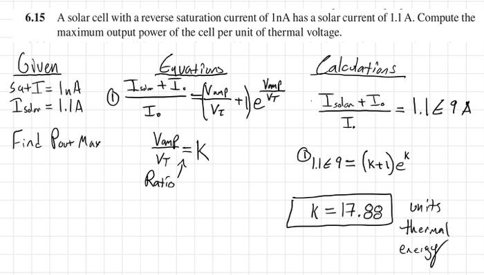 Solved A solar cell with a reverse saturation current of InA | Chegg.com