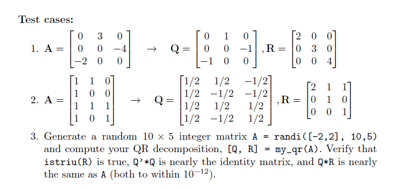 Solved 3 QR decomposition (35 points) Suppose you have an m | Chegg.com